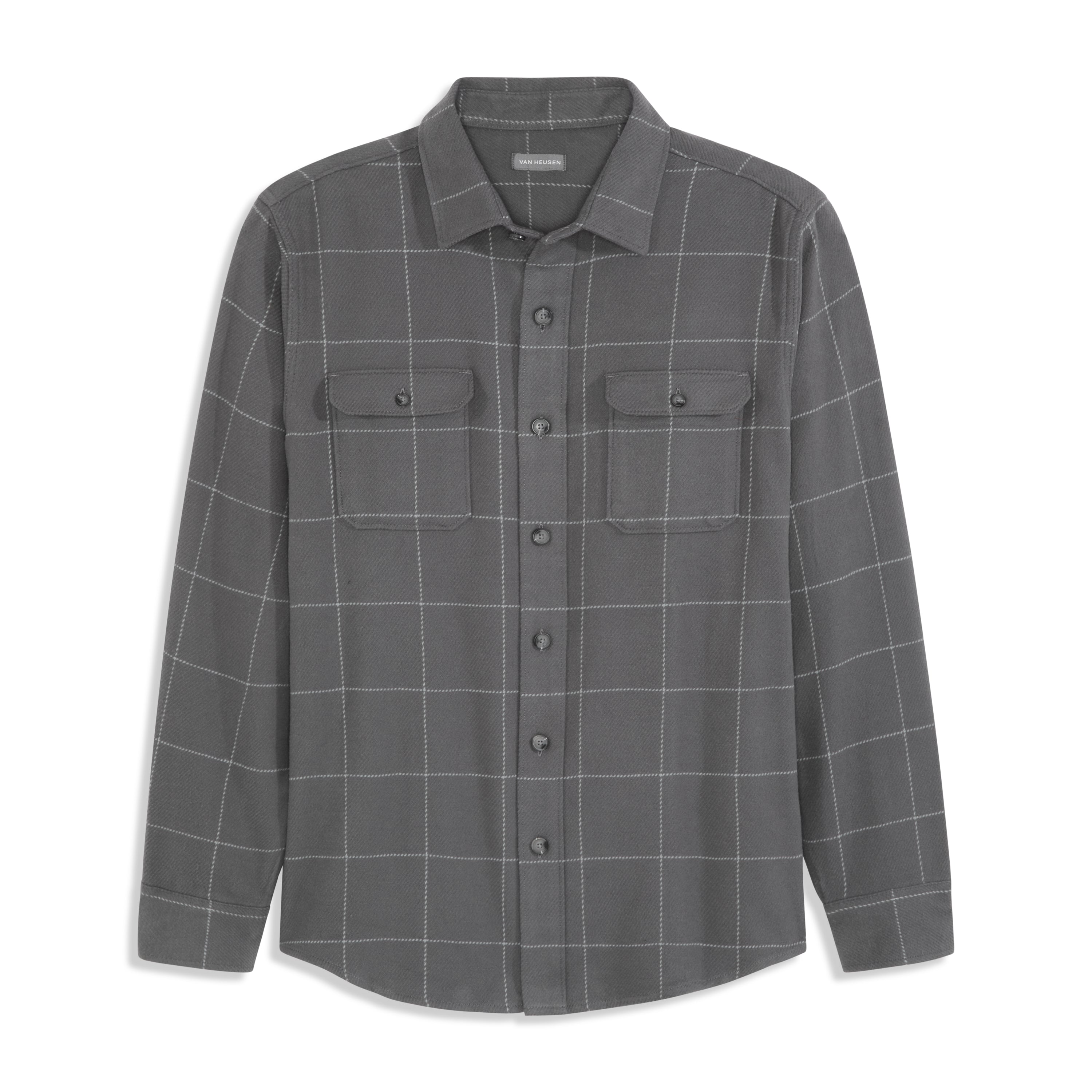 Essential Brushed Twill Shirt Jacket Check Print – Regular Fit – Van Heusen